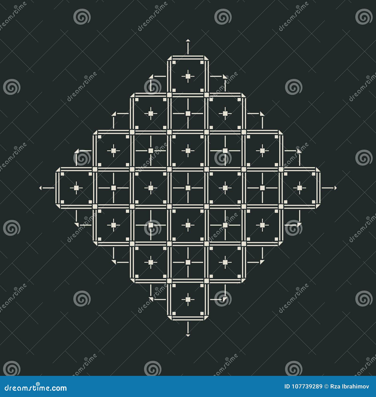 Vector Abstract Background with Squares Crosses and Lines. Stock Vector ...