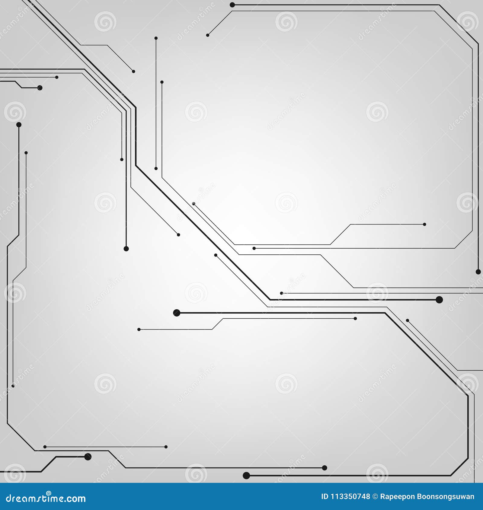 Vector Abstract Background Technology in Circuit Concept on a Gray ...