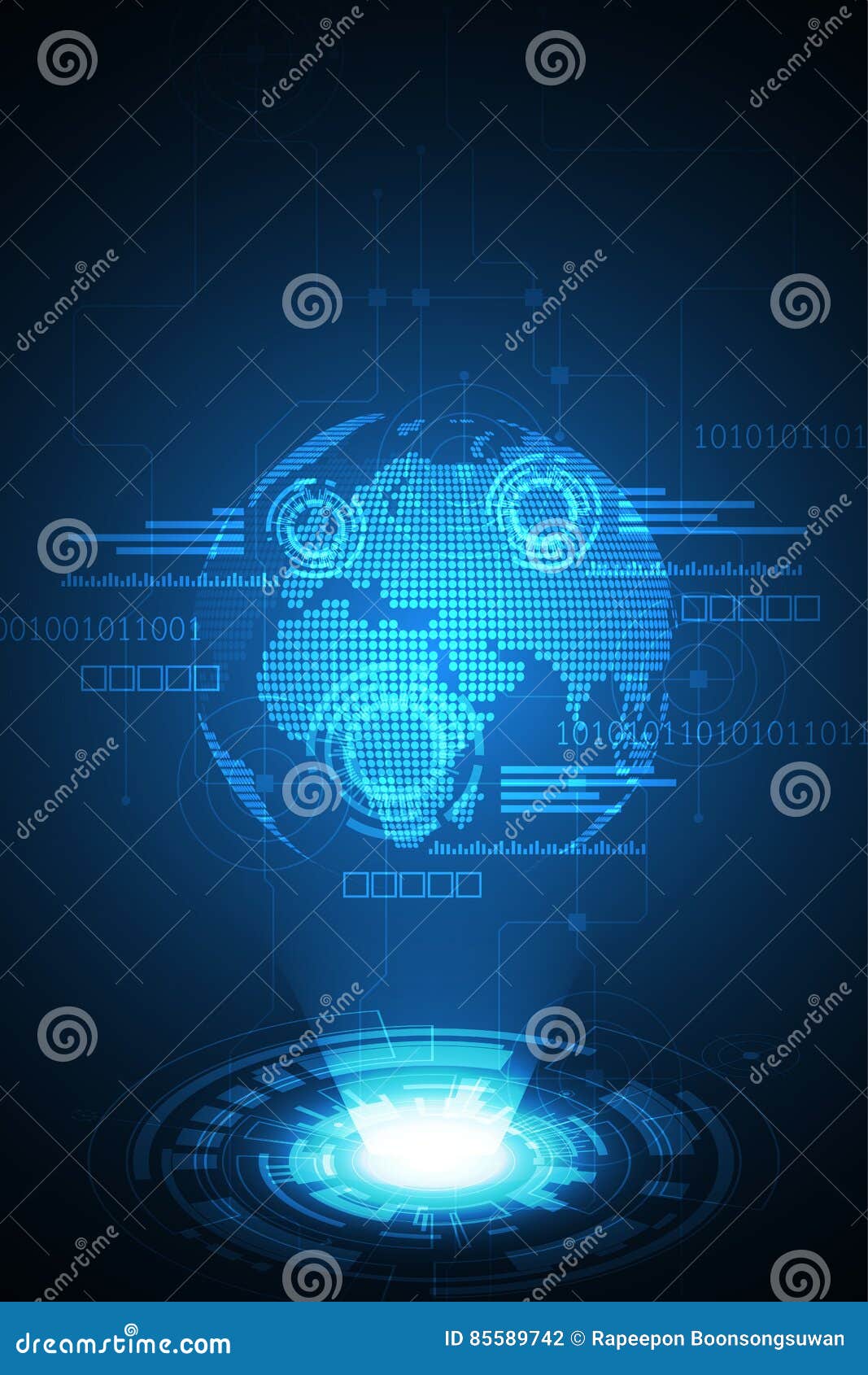 Vector Abstract Background Technology Digital World. Stock Vector ...