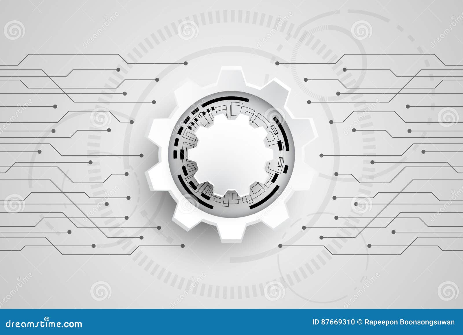 Vector Abstract Background Technology Gears Concept. Stock Vector ...