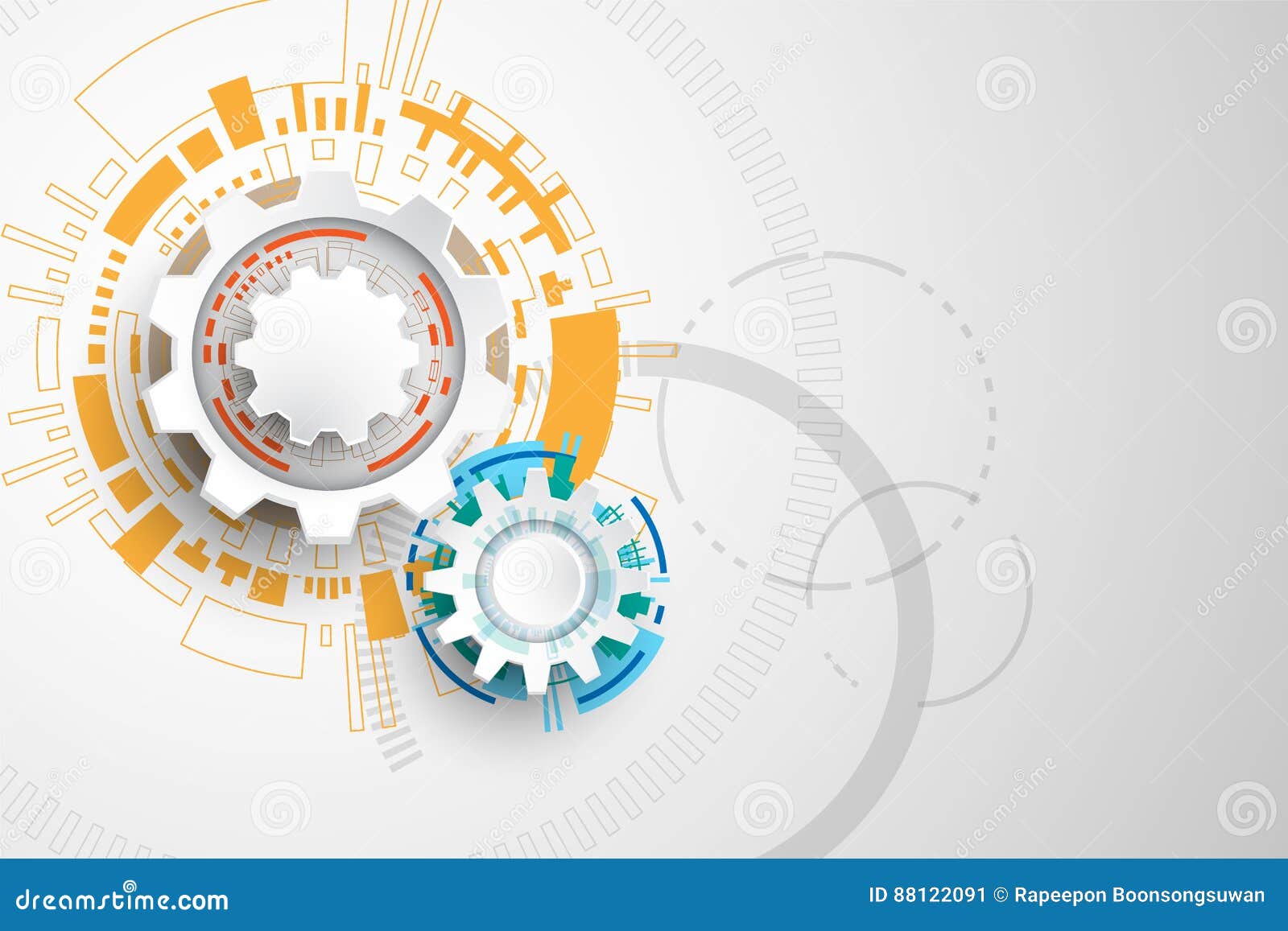 Vector Abstract Background Technology Gears Design. Stock Vector ...