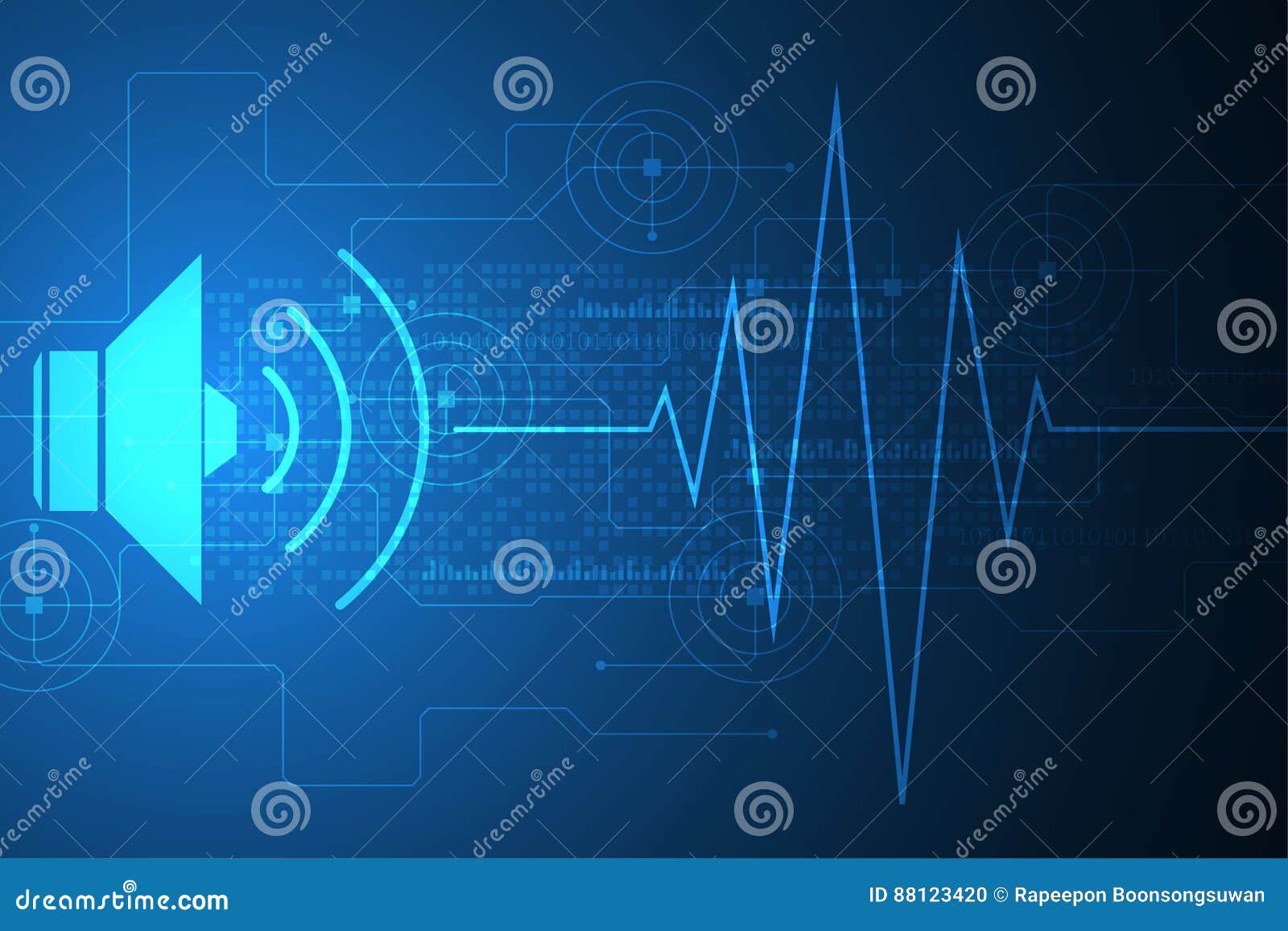 Vector Abstract Background Technology Sound Concept. Stock Vector ...