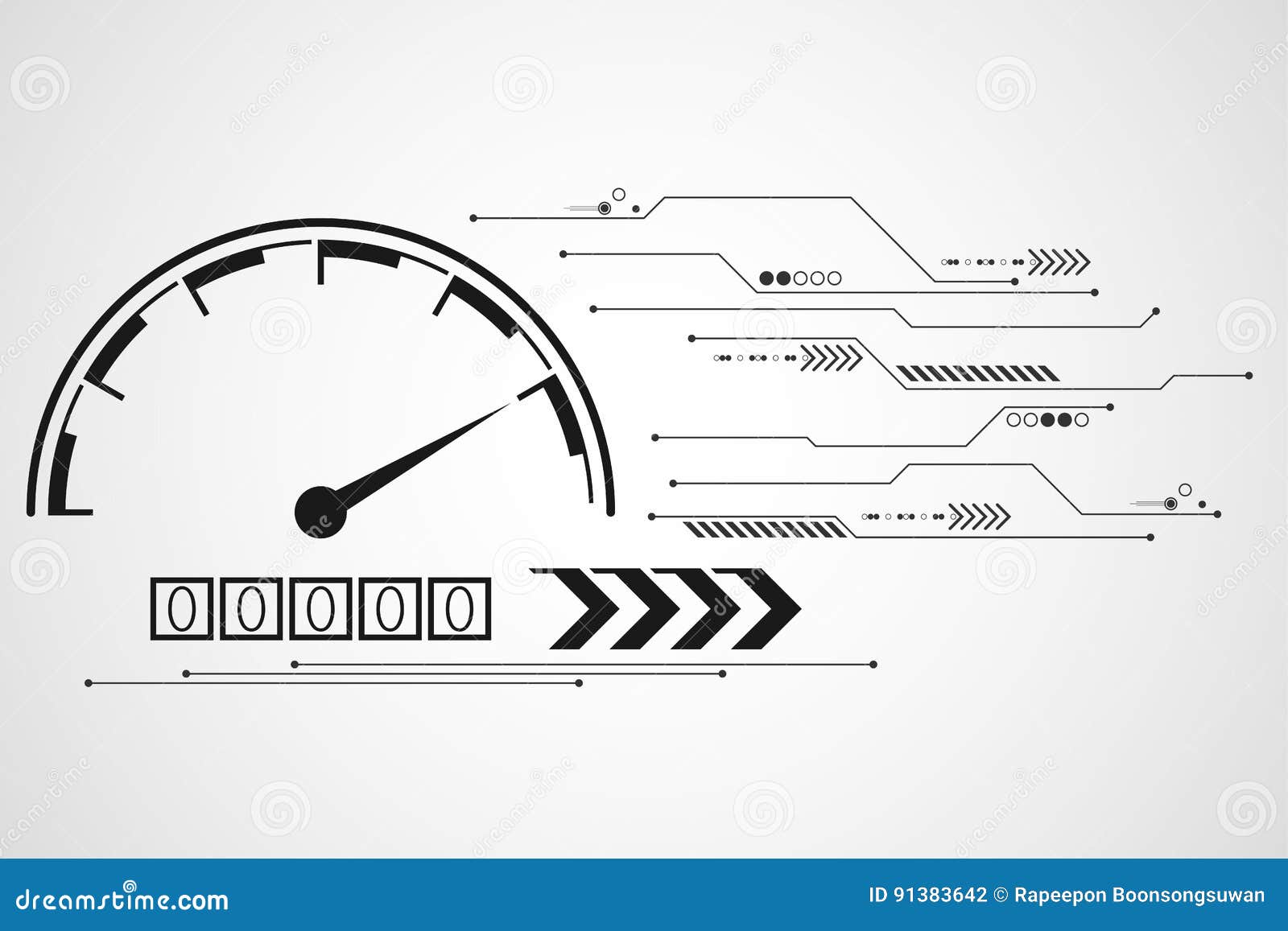 Vector Abstract Background Technology Speedometer Design. Stock Vector ...