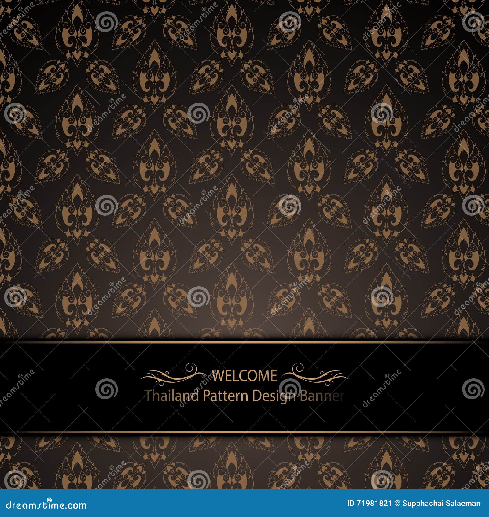 Vector Abstract Background Thai Pattern Design Template Banner Stock ...