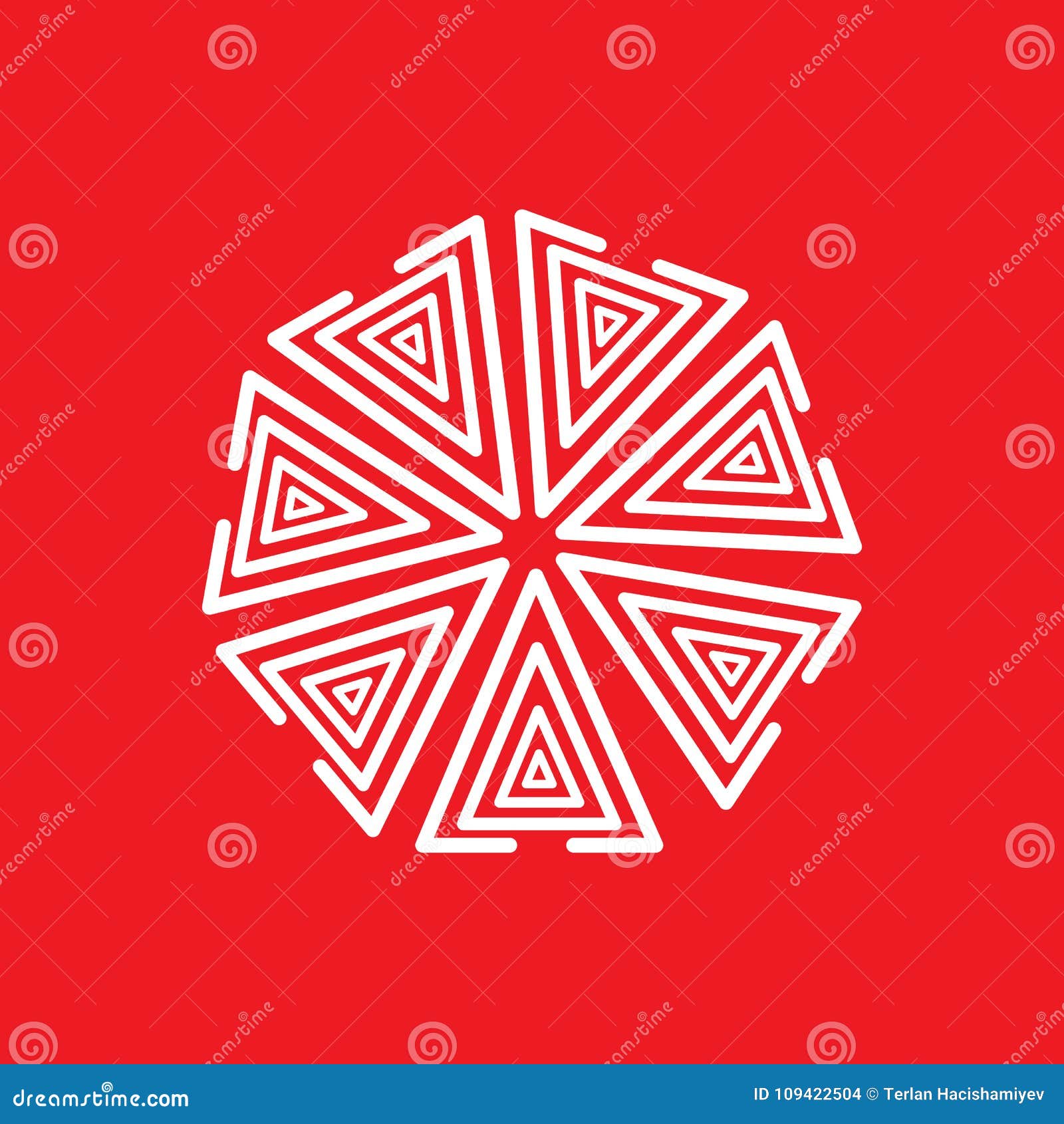 Vector Abstract Background with Triangle. Mandala Stock Vector ...