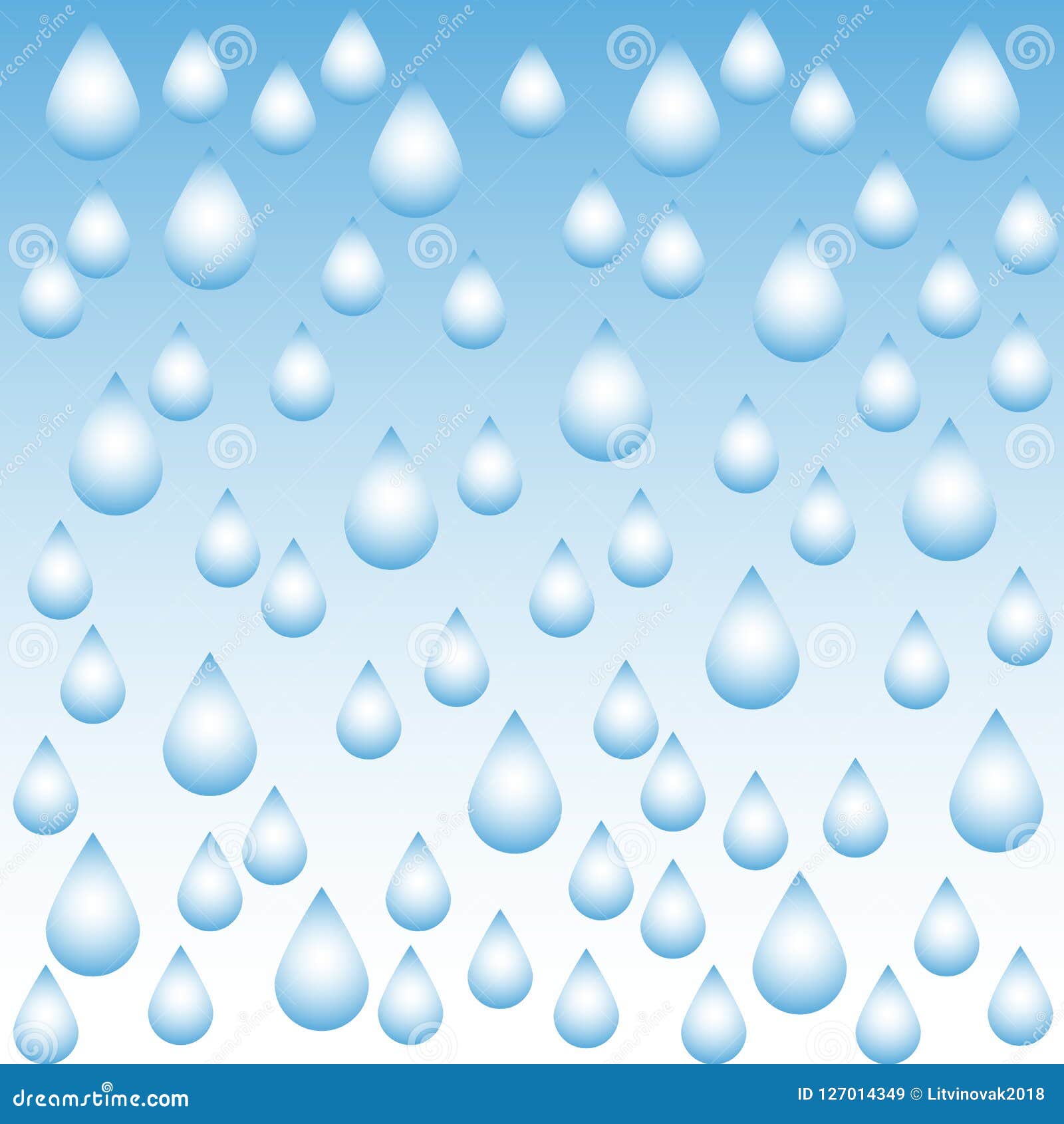 Vector Abstract Background with Water Drops on Blue Gradient Stock ...