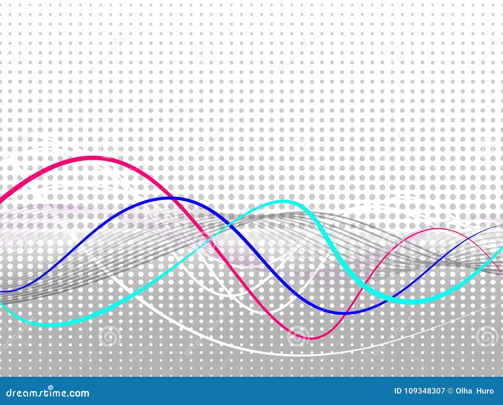 Vector Abstract Background. Wavy Colored Lines on a Gray White ...