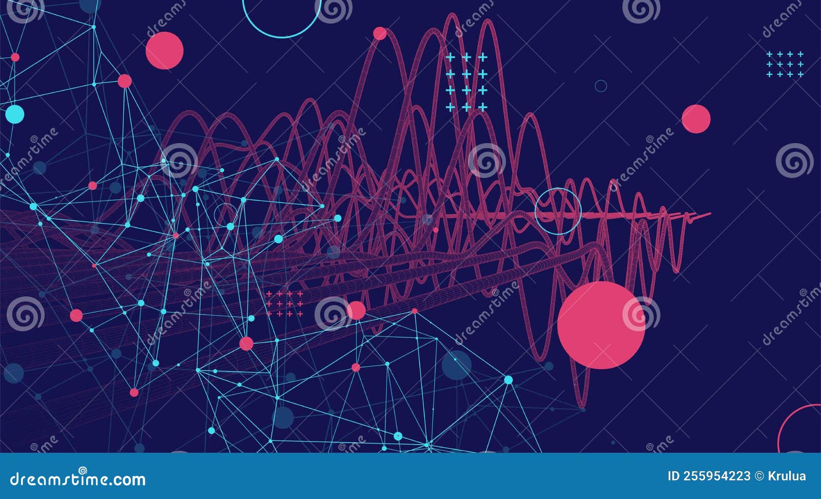 Vector Abstract Background with a Wireframe Dynamic Pipes, Line and ...