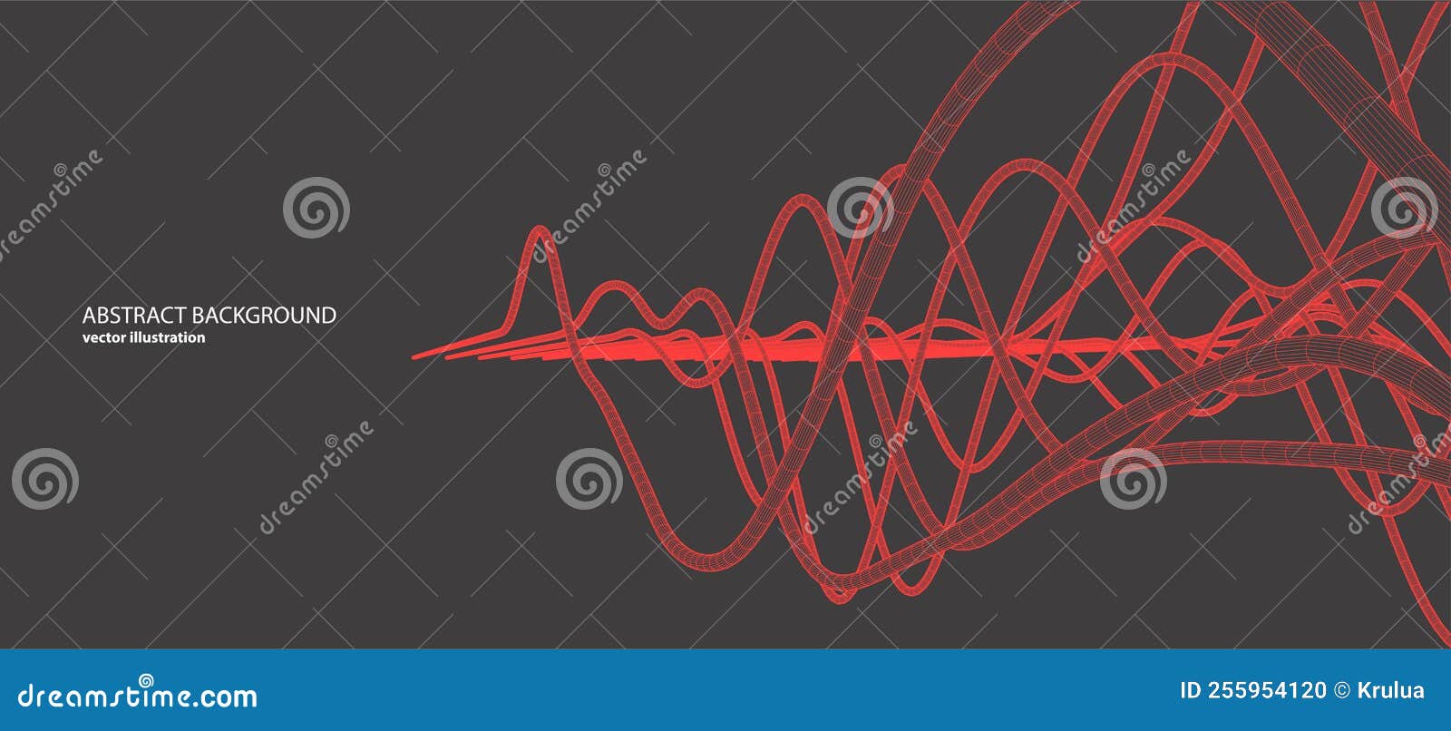 Vector Abstract Background With A Wireframe Dynamic Waves Line And Particles Stock Vector