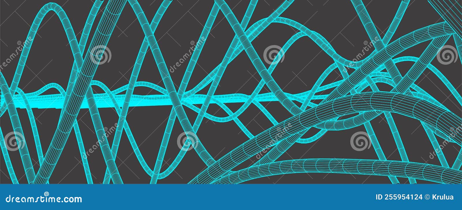 Vector Abstract Background with a Wireframe Dynamic Waves, Line and ...