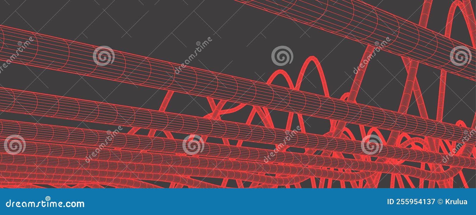 Vector Abstract Background with a Wireframe Dynamic Waves, Line and ...