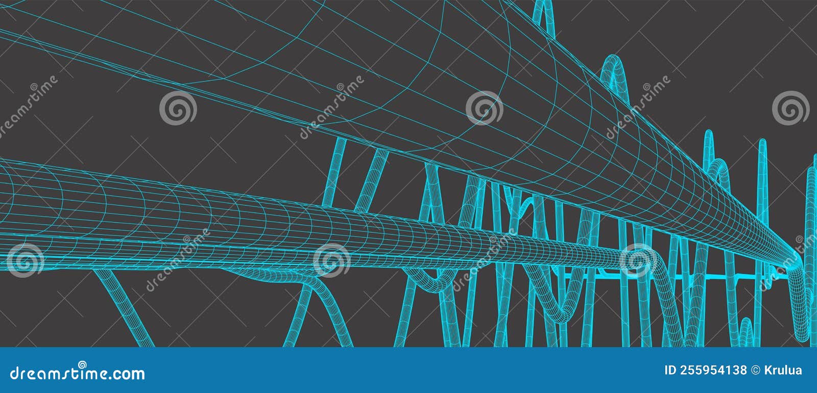 Vector Abstract Background with a Wireframe Dynamic Waves, Line and ...