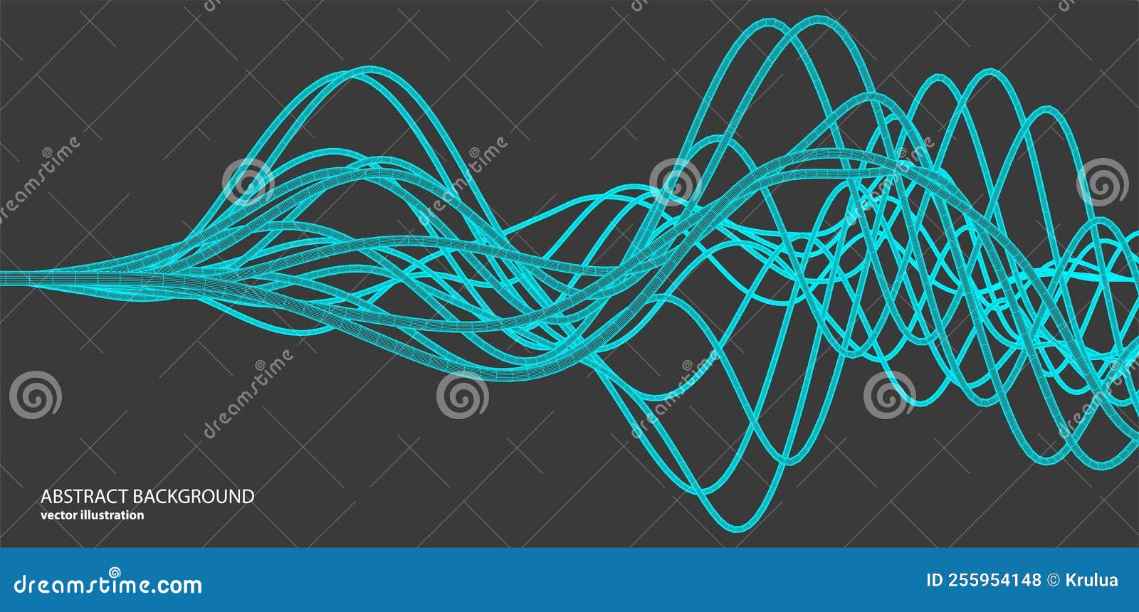 Vector Abstract Background with a Wireframe Dynamic Waves, Line and ...
