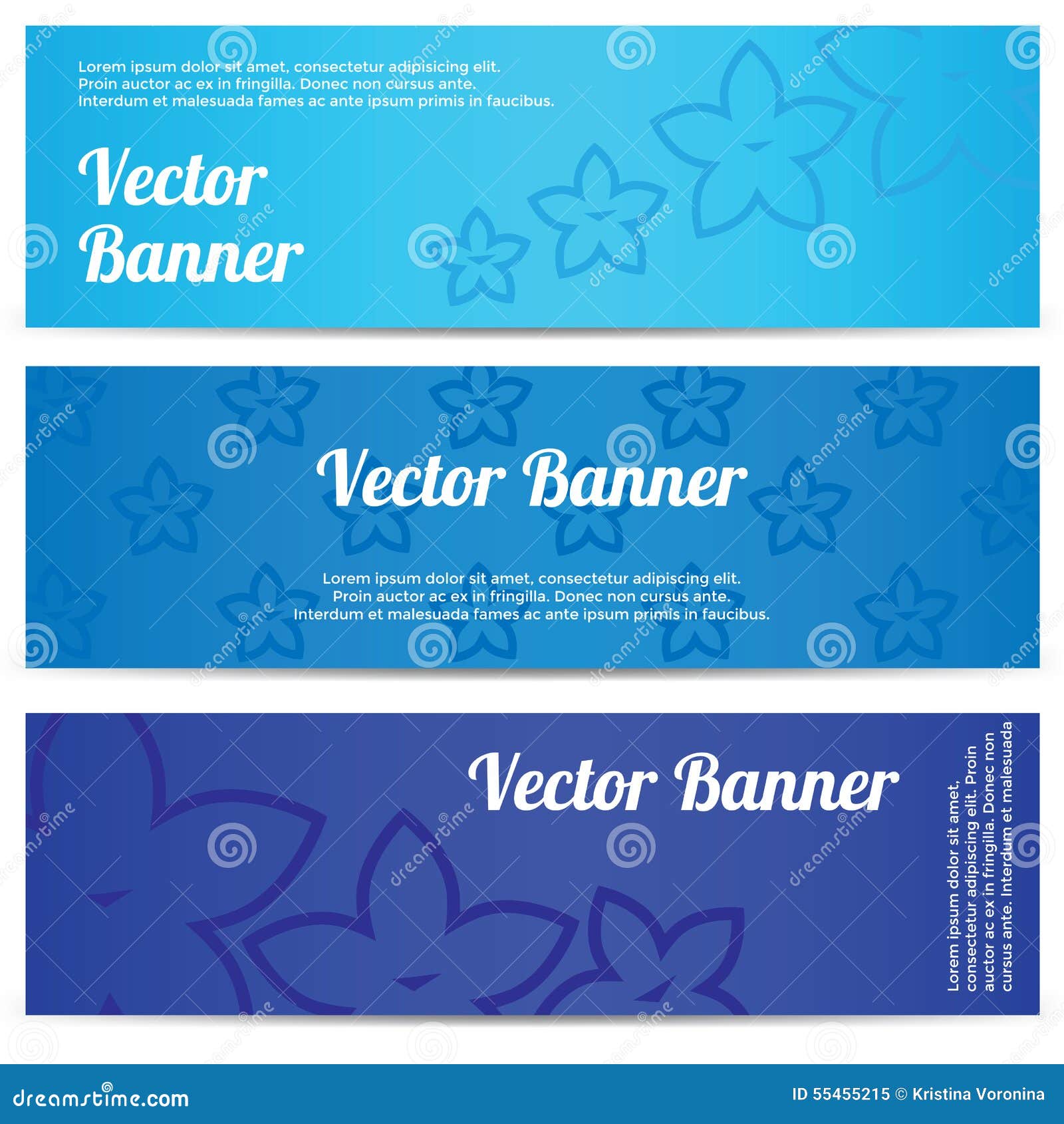 Vector Abstract Banner with Blue Flowers Stock Vector - Illustration of ...
