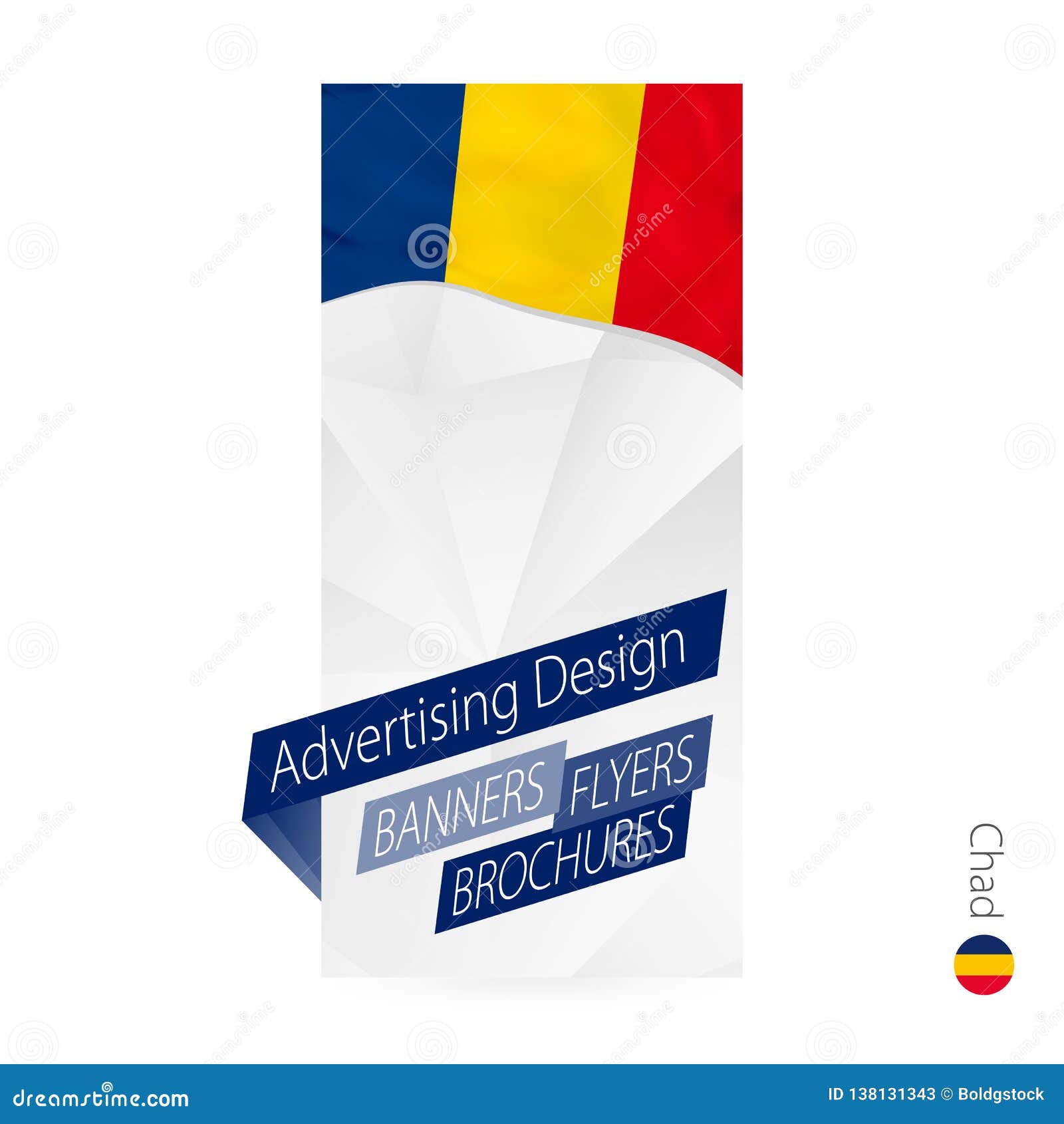 Vector Abstract Banner Template for Chad Stock Vector - Illustration of ...