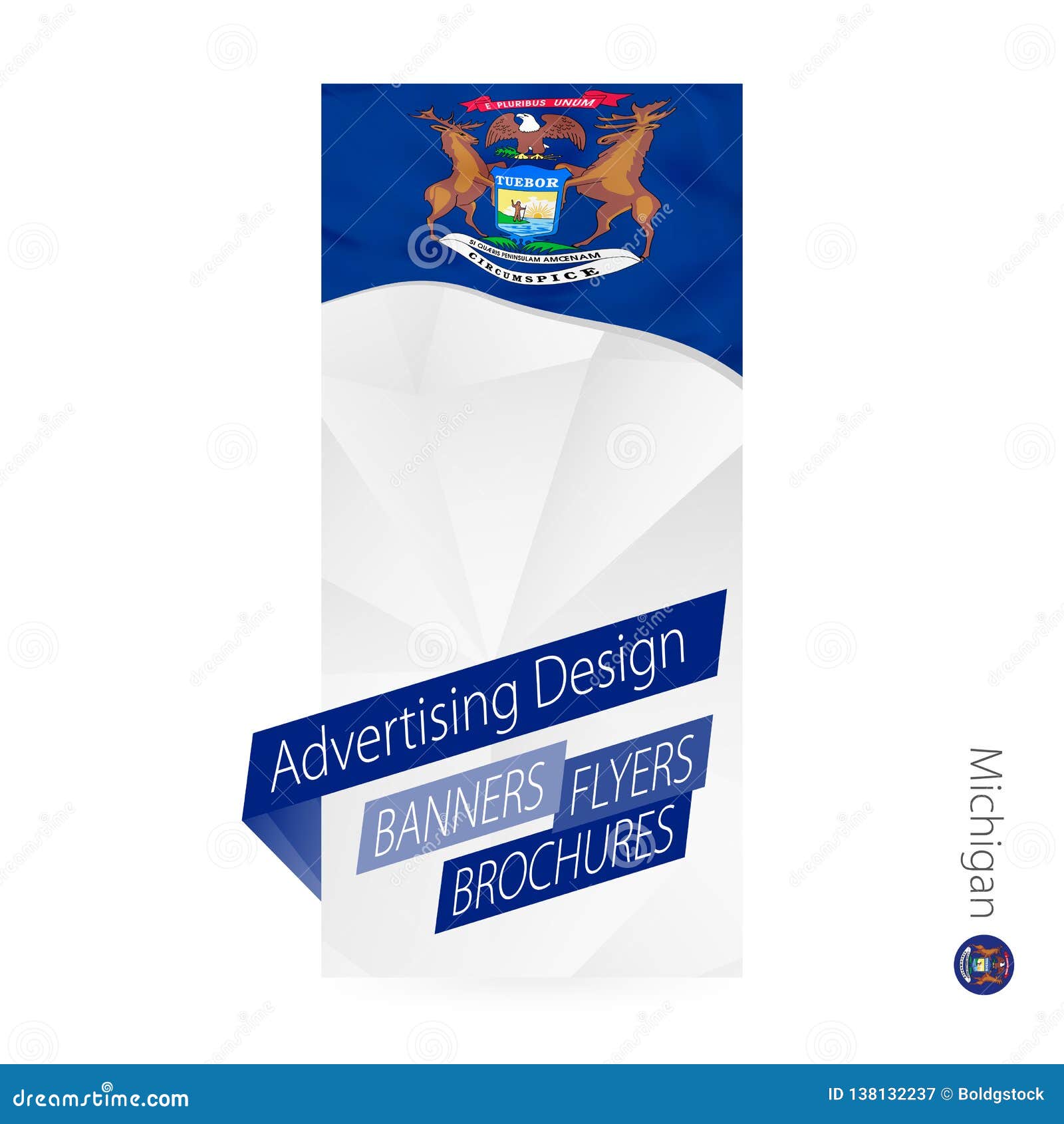Vector Abstract Banner Template for US State Michigan Stock Vector ...