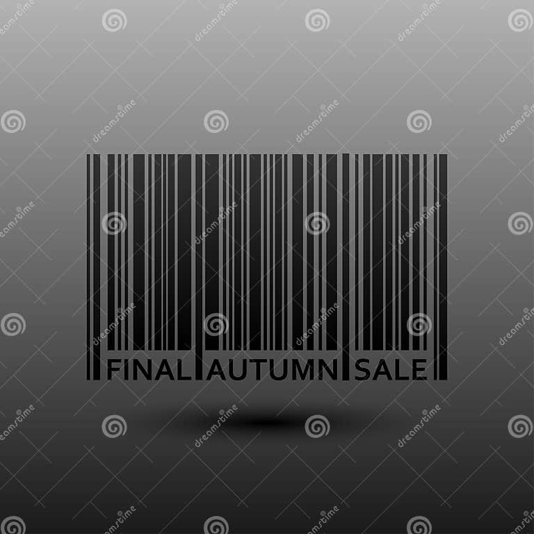 Vector Abstract Barcode. Final Autumn Fall Sale. Stock Vector ...