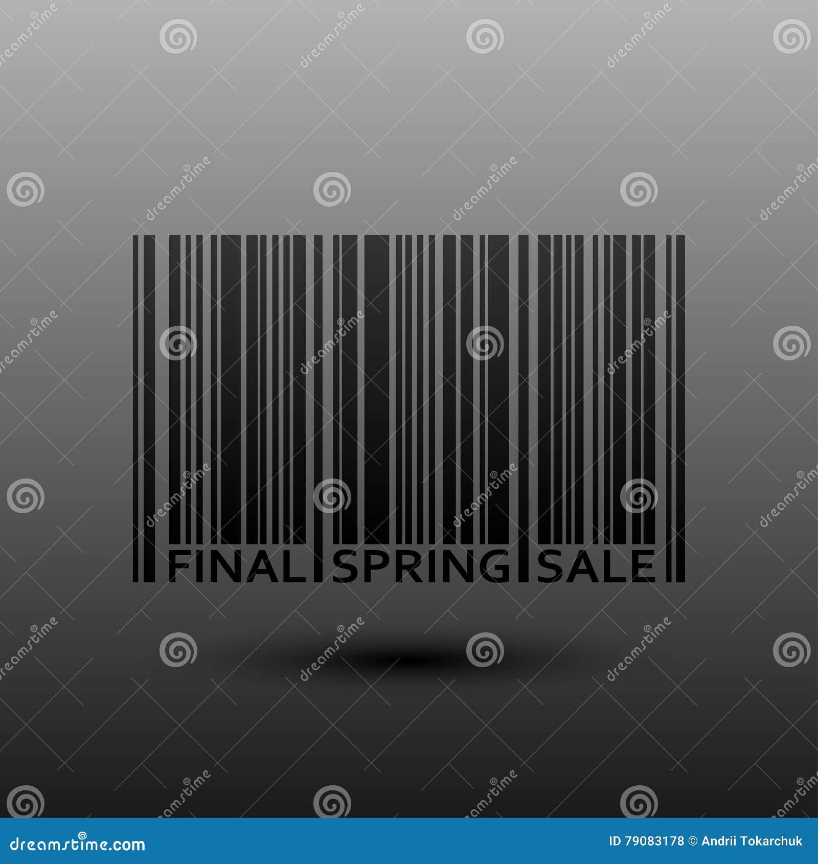 Spring - Barcode With Futuristic Blue Background Royalty-Free Stock ...