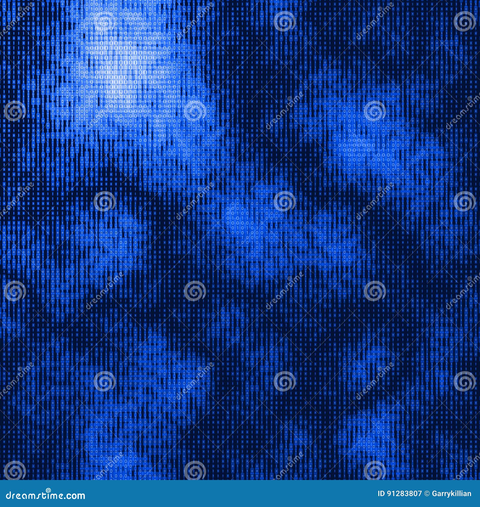 Vector Abstract Big Data Visualization Blue Data Flow As Binary Numbers Strings Computer Code 9024