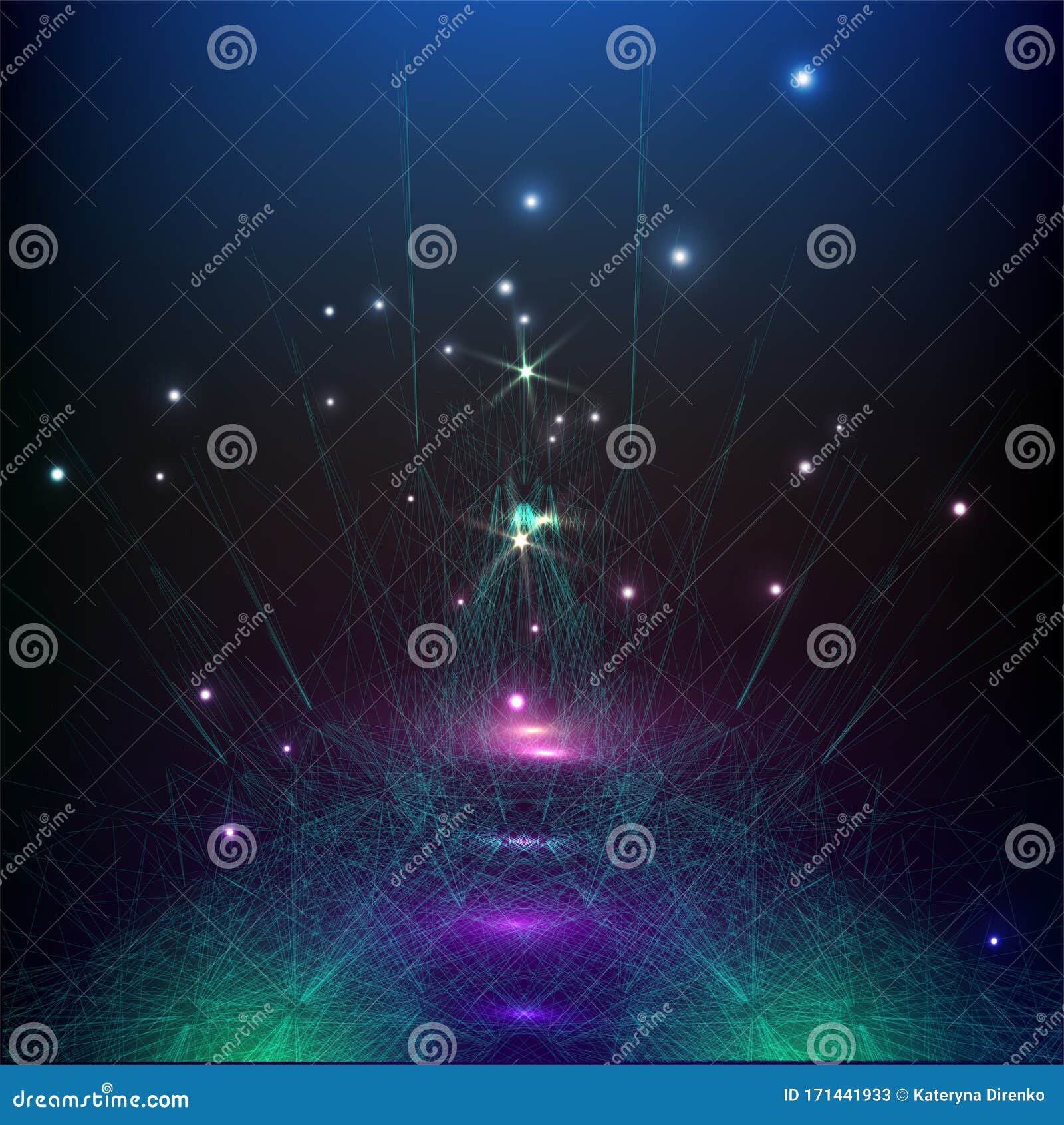Vector Abstract Big Data Visualization Blue Flow Of Data As Numbers Strings Information Code