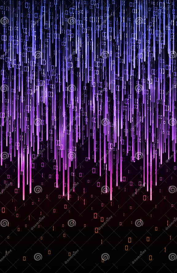 Vector Abstract Big Data Visualization. Blue Flow of Data As Matrix Code Strings Stock Vector ...