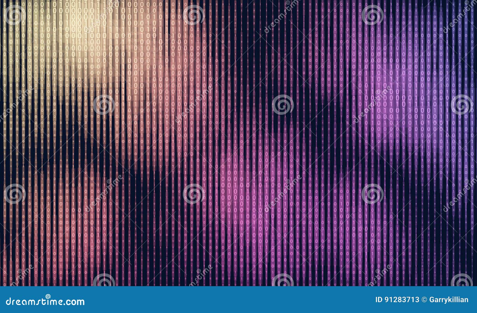 Vector Abstract Big Data Visualization Colorful Data Flow As Binary Numbers Strings Computer