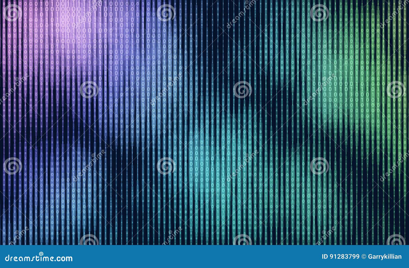 Vector Abstract Big Data Visualization Colorful Data Flow As Binary Numbers Strings Stock