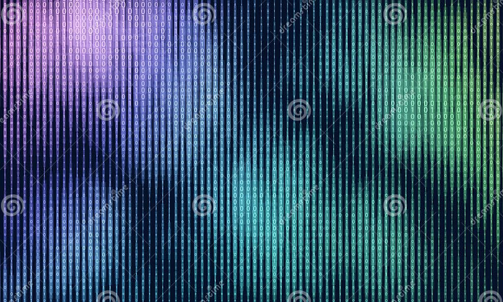 Vector Abstract Big Data Visualization. Colorful Data Flow As Binary Numbers Strings Stock ...