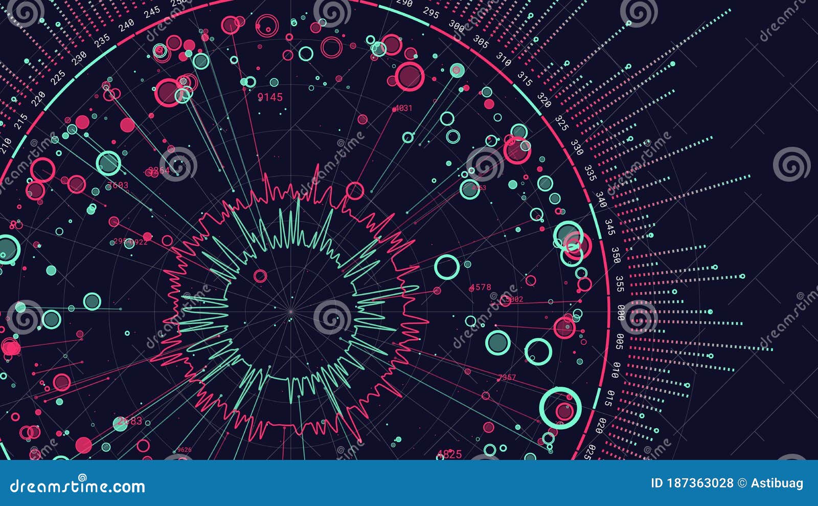 Vector Abstract Big Data Visualization. Complex Data Design. Abstract Radial Graph. Visual Big ...