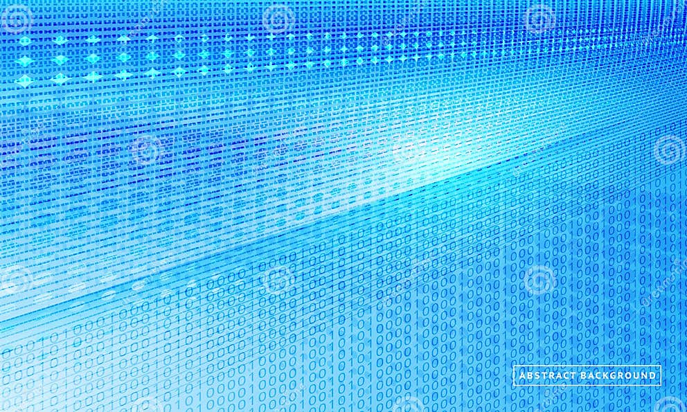 Halftone Blue Gradient Background Vector Abstract Big Data Visualization Stock Vector