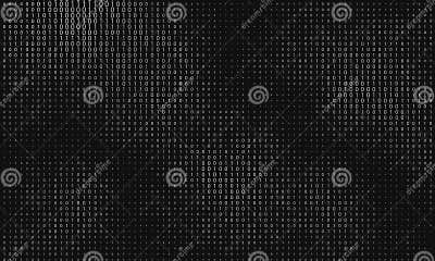 Vector Abstract Big Data Visualization. Grayscale Data Flow As Binary Numbers Strings Stock ...