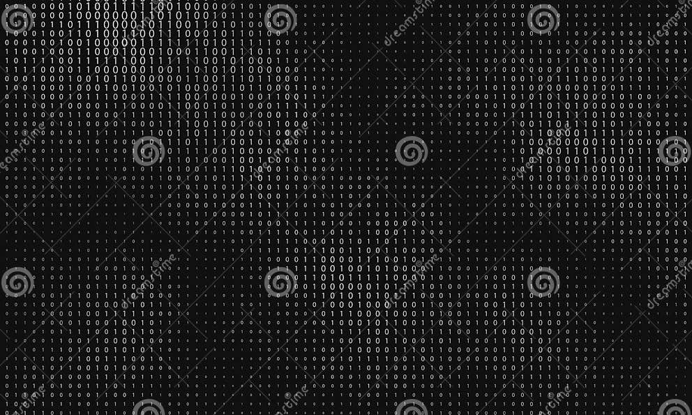 Vector Abstract Big Data Visualization. Grayscale Data Flow As Binary Numbers Strings Stock ...