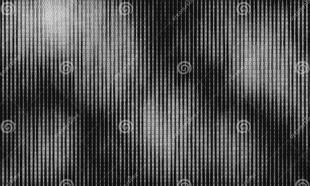 Vector Abstract Big Data Visualization Grayscale Data Flow As Binary Numbers Strings Stock 