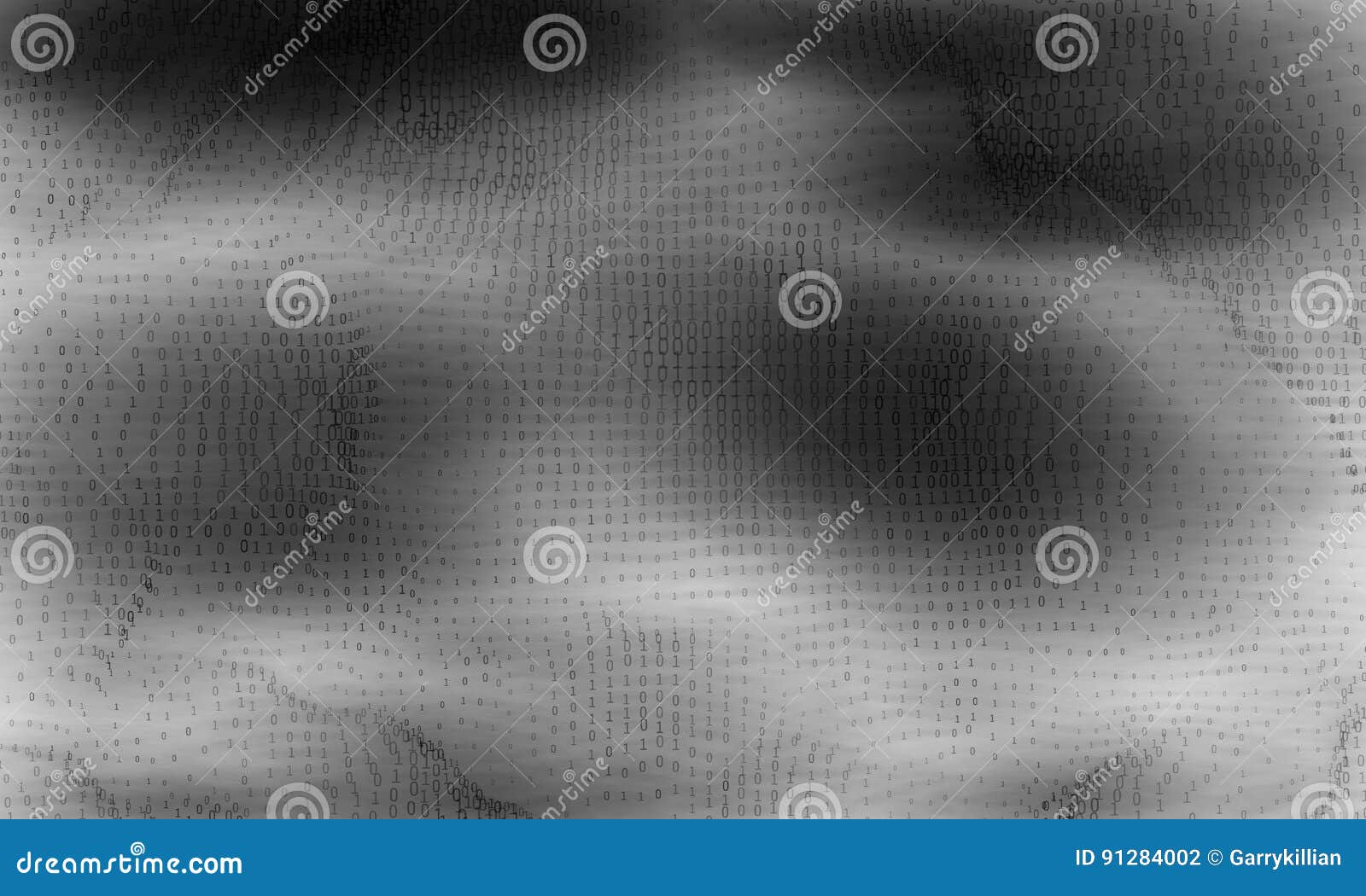 Vector Abstract Big Data Visualization Grayscale Glowing Data Flow As