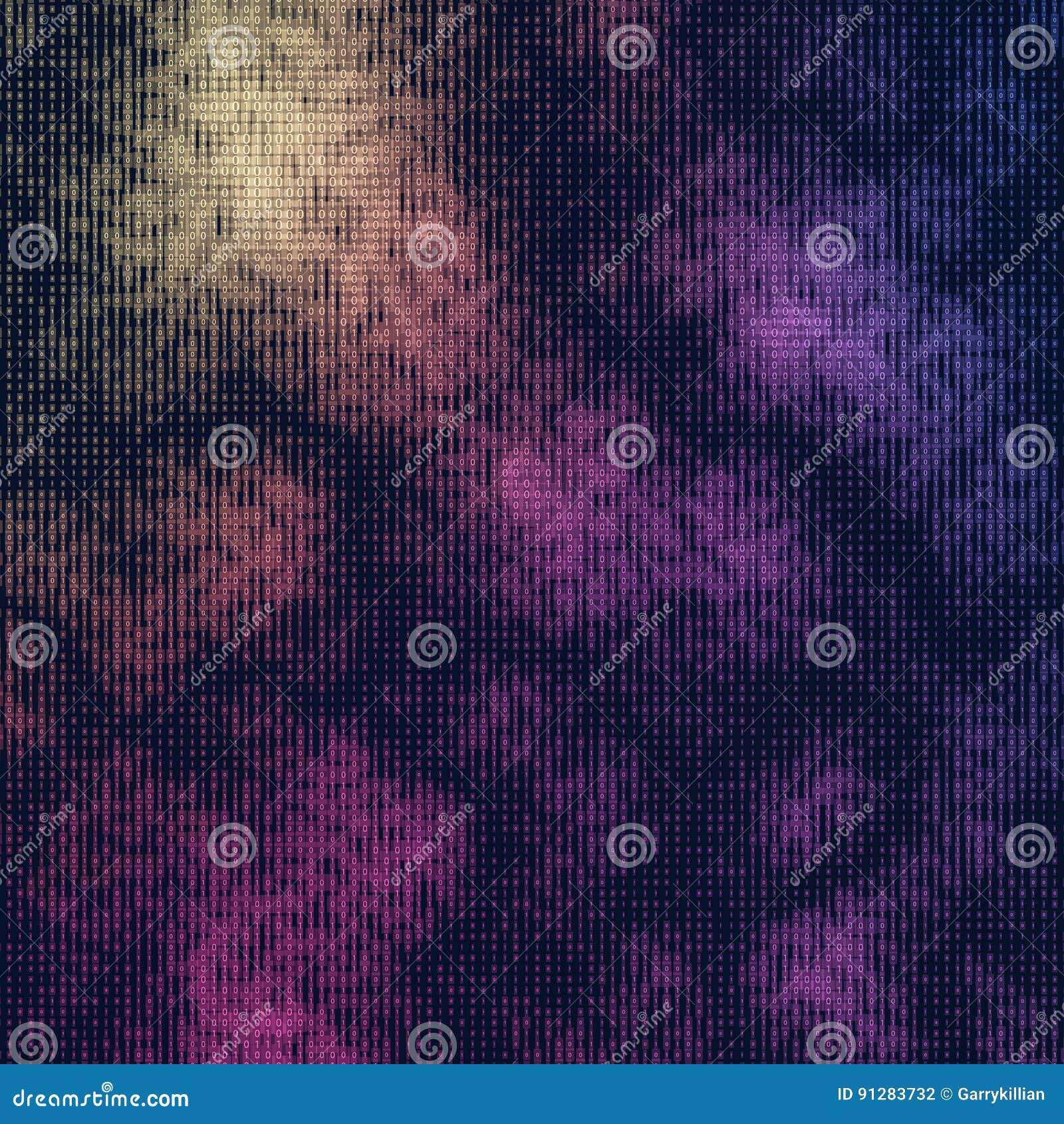 Vector Abstract Big Data Visualization Green Data Flow As Binary Numbers Strings Computer Code 4250