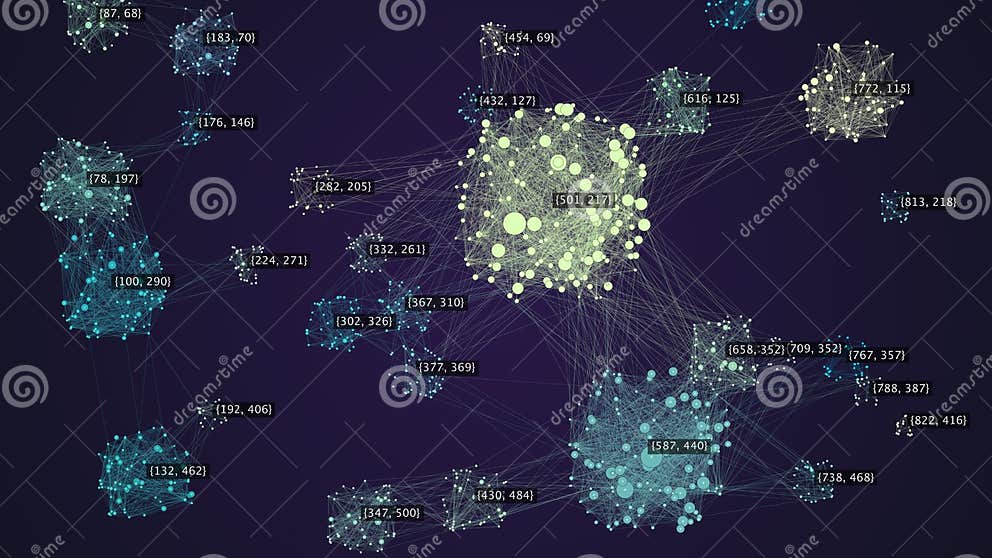 Vector Abstract Big Data Visualization. Information Clustering Representation Stock Vector ...