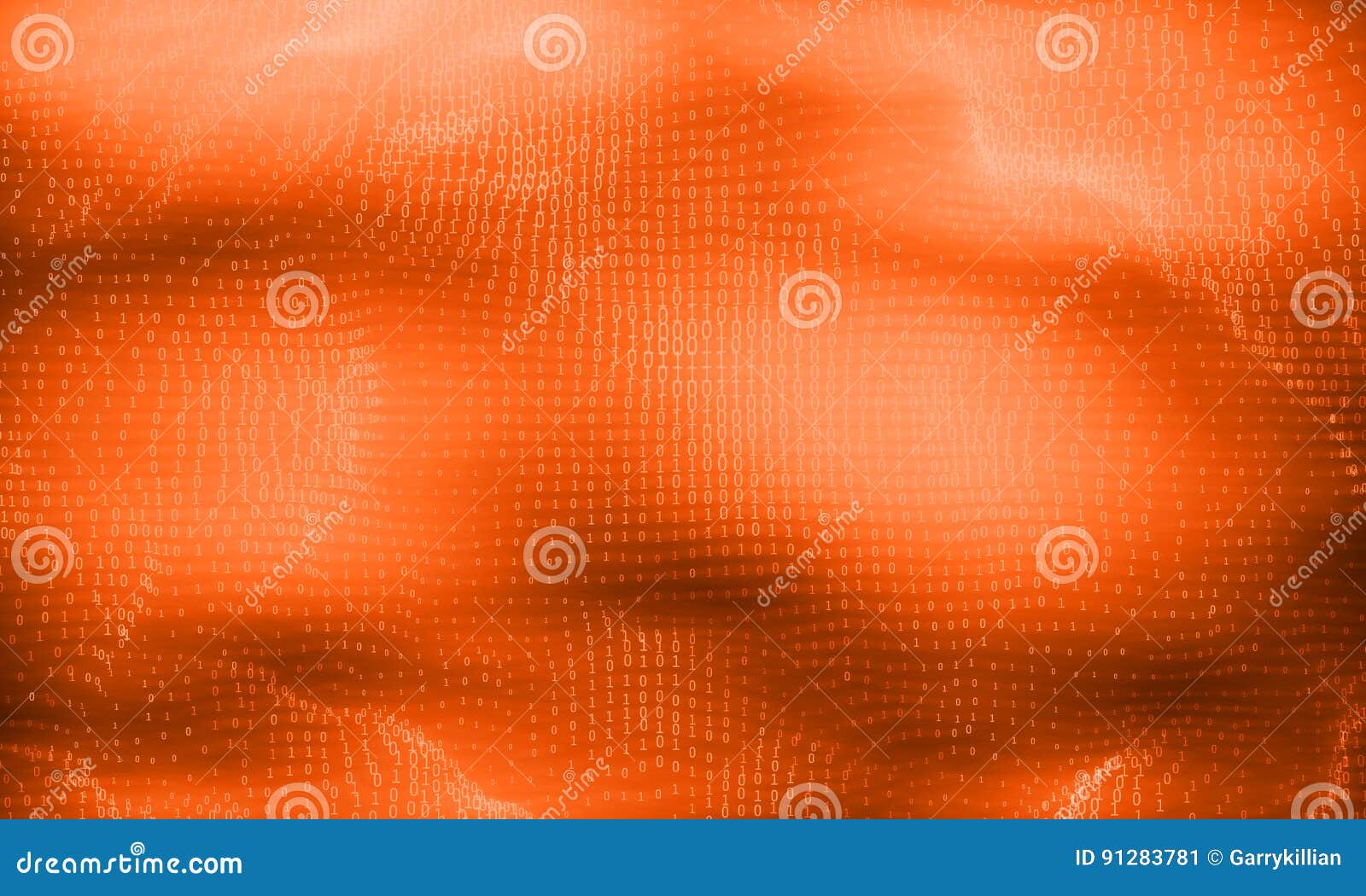 Vector Abstract Big Data Visualization Red Glowing Data Flow As Binary Numbers Computer Code