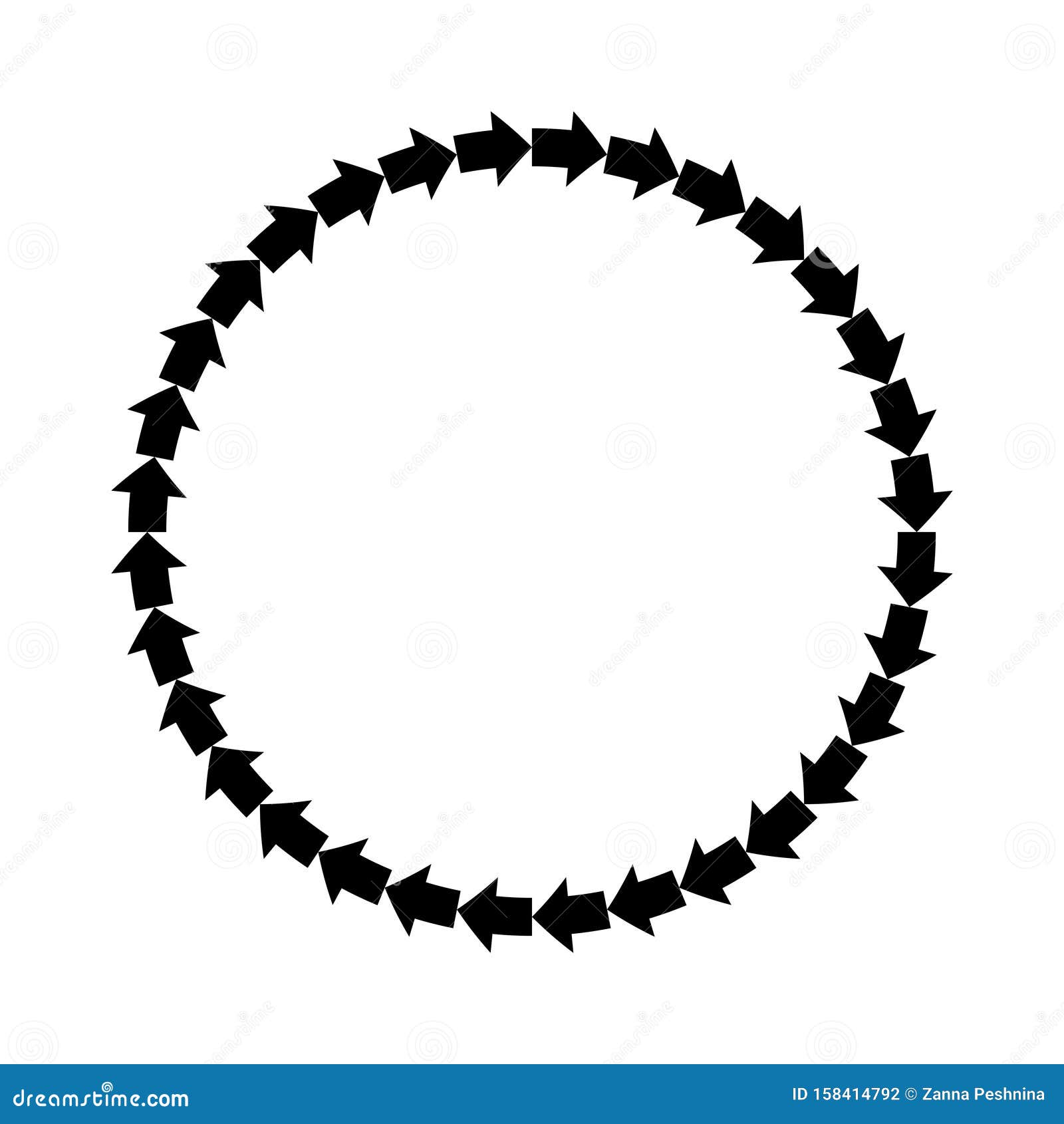 Vector Abstract Black Arrows Round Frame or Border Stock Vector ...