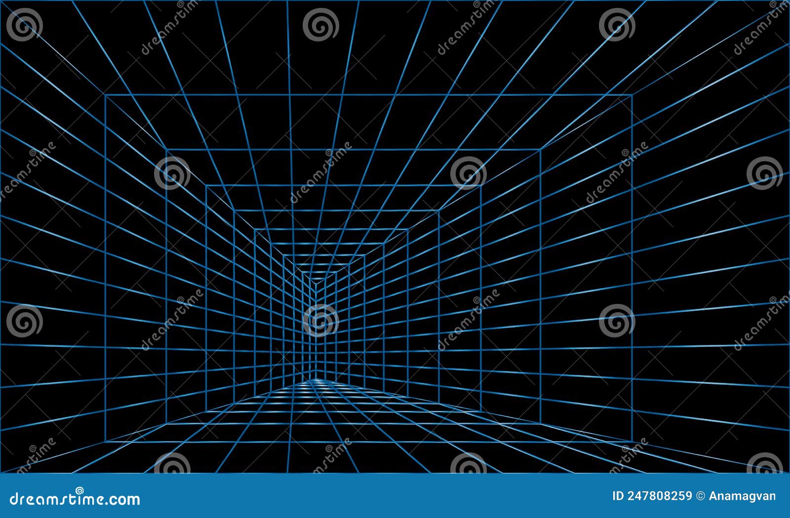 Vector. Abstract Black Background. Grid Wireframe for Web. Stock Vector ...