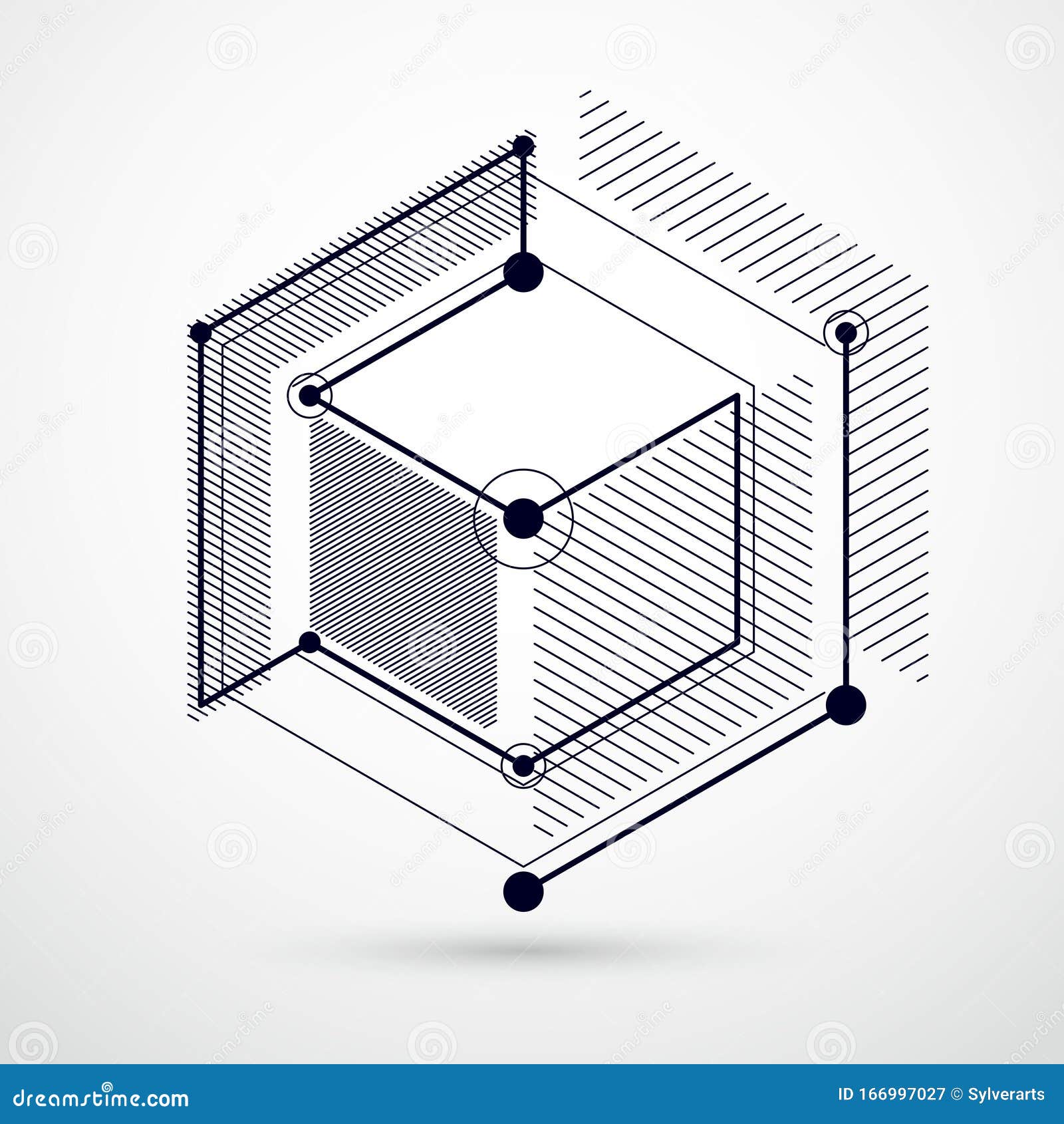 Vector Abstract Black and White Background Created in Isometric Mesh ...