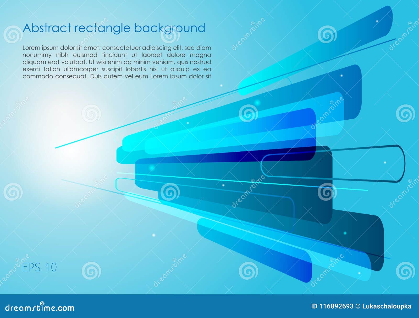 Vector Abstract Blue Background with Perspective Rectangle Stock ...
