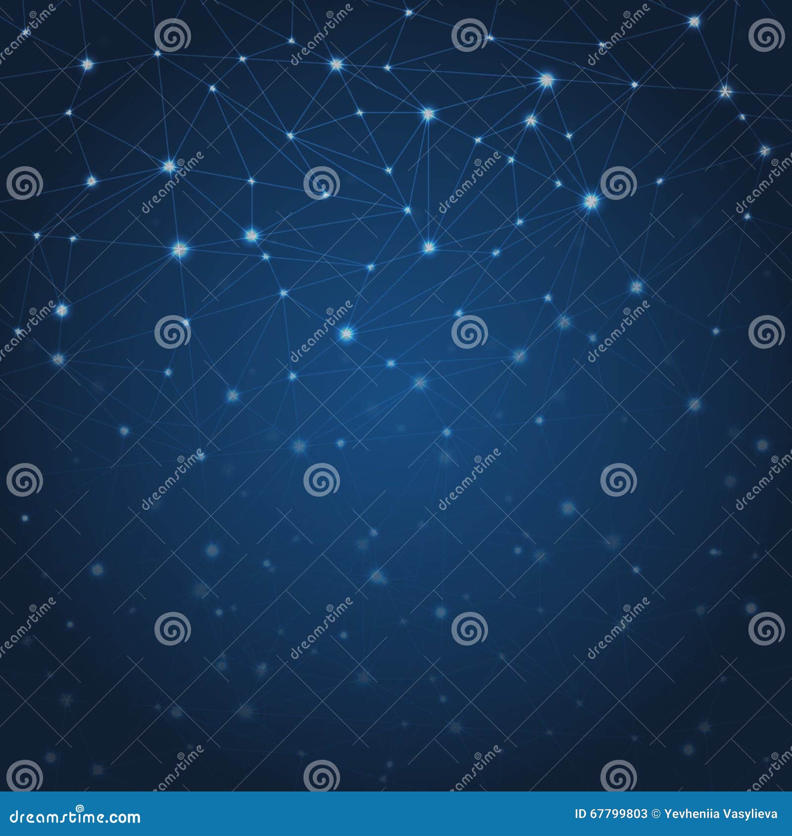 Vector Abstract Blue Background with Stars and Constellations Stock ...