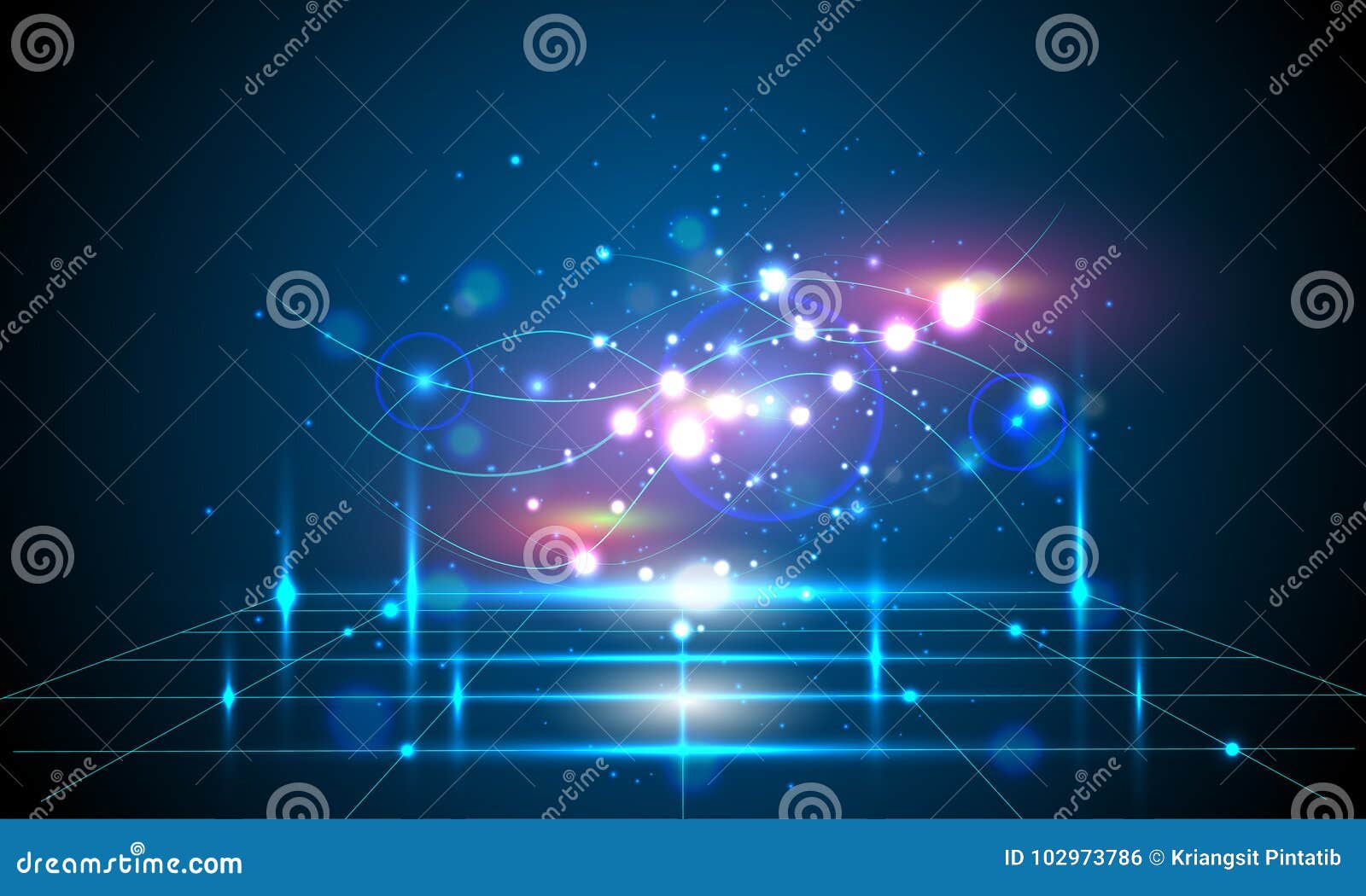 Abstract Blue Background is a Technology Line Stock Vector ...