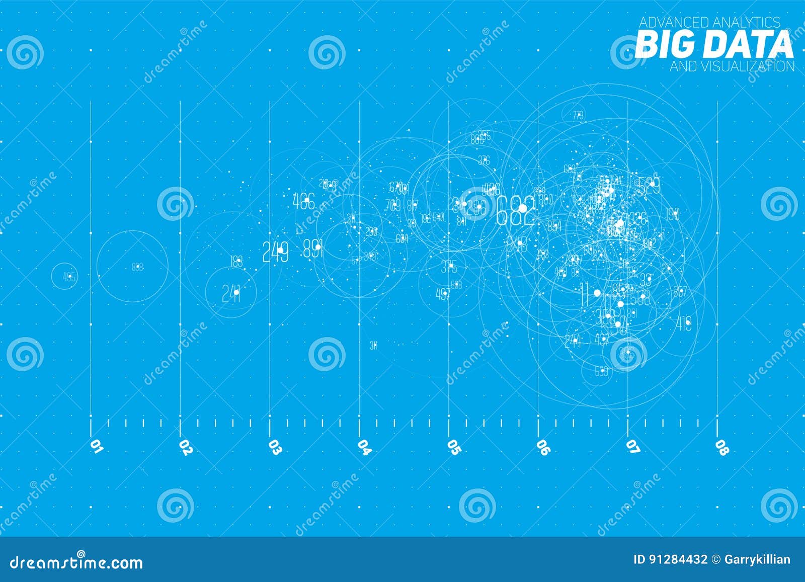 Vector Abstract Blue Big Data Point Plot Visualization Futuristic Infographics Design Stock