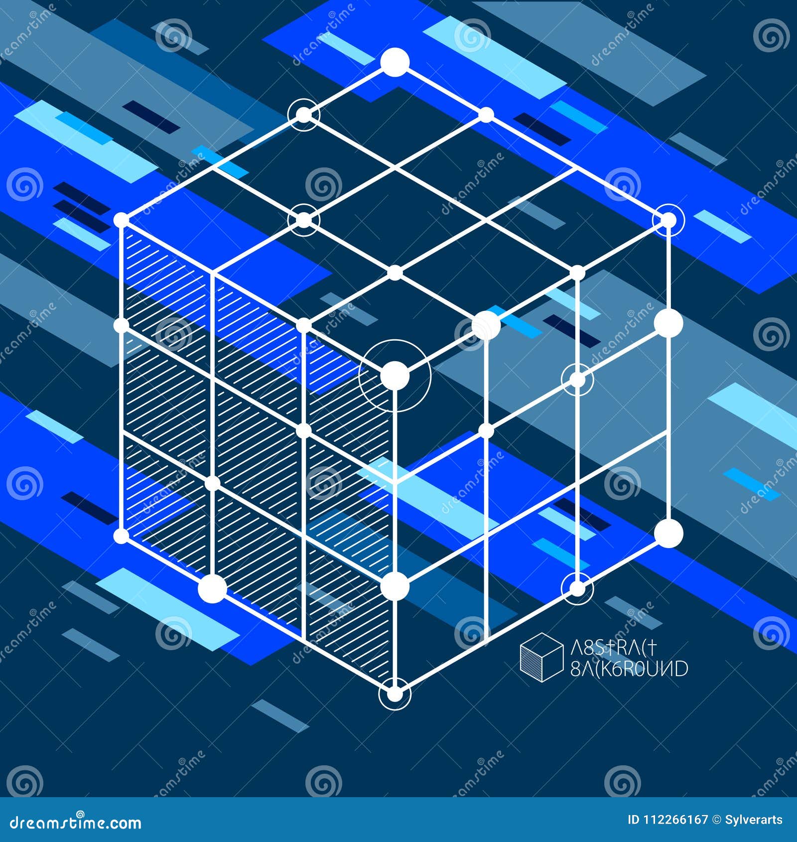 Vector Abstract Blue Black Background Created in Isometric Mesh Stock ...
