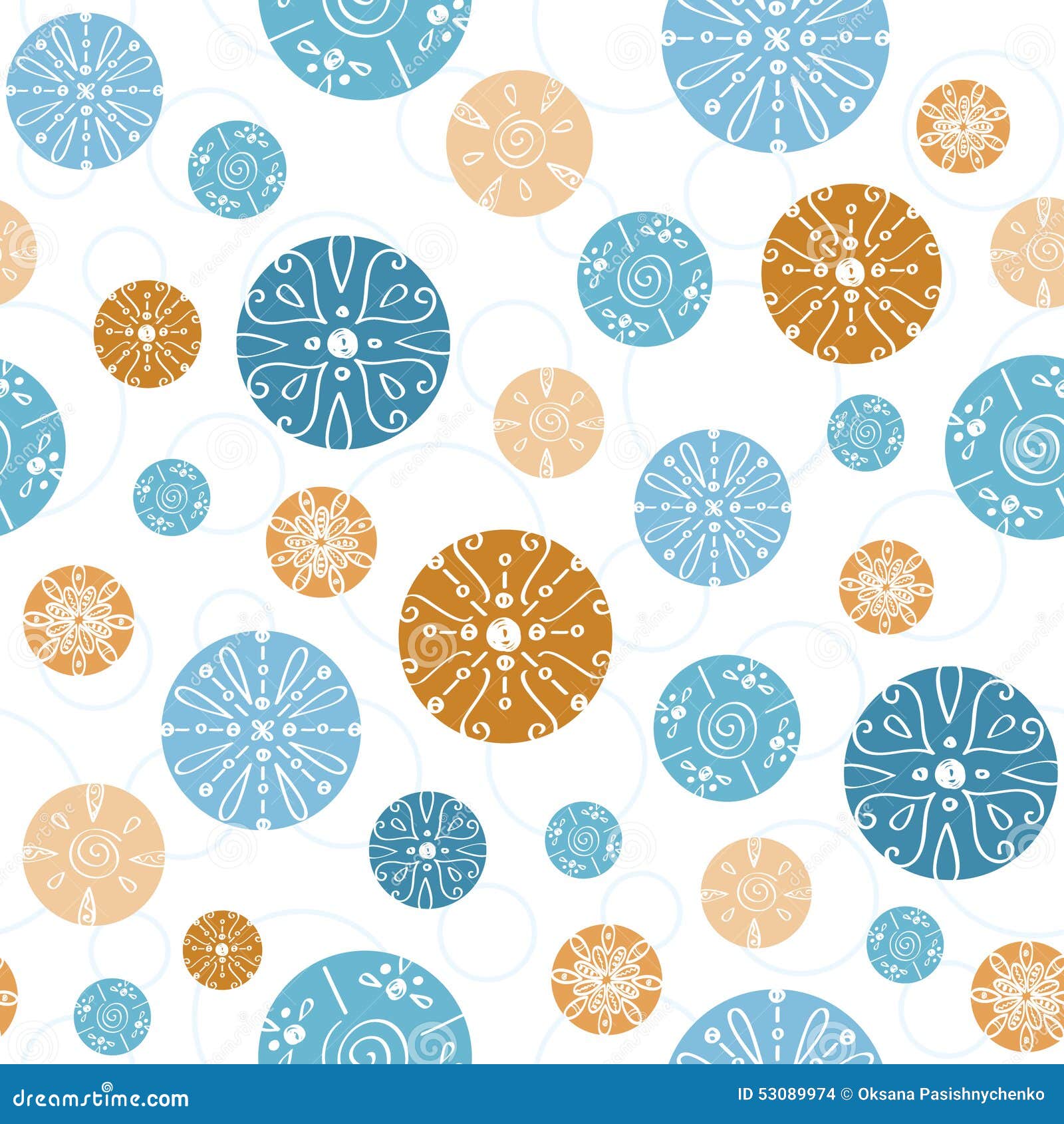 Vector Abstract Blue Brown Vintage Circles Stock Vector - Illustration ...