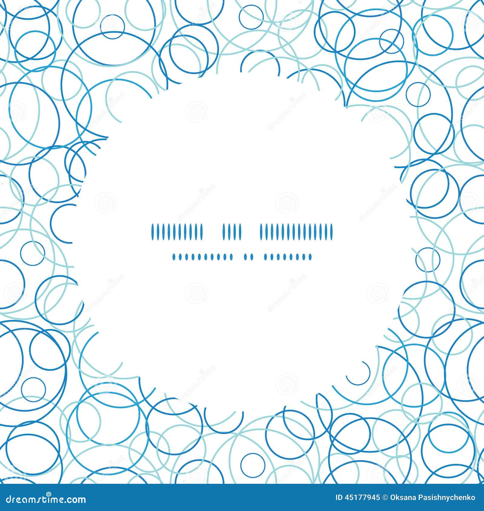 Vector Abstract Blue Circles Circle Frame Seamless Stock Vector ...