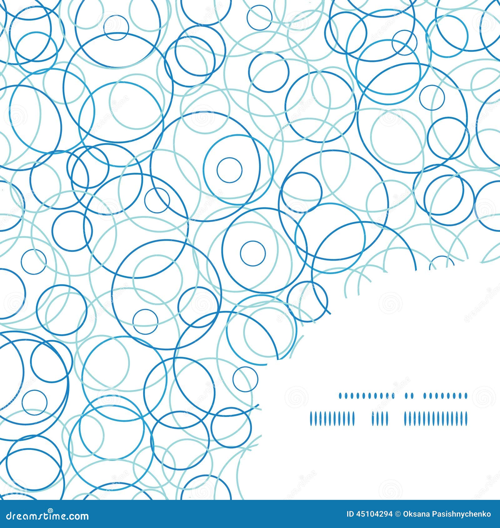 Vector Abstract Blue Circles Frame Corner Pattern Stock Vector ...