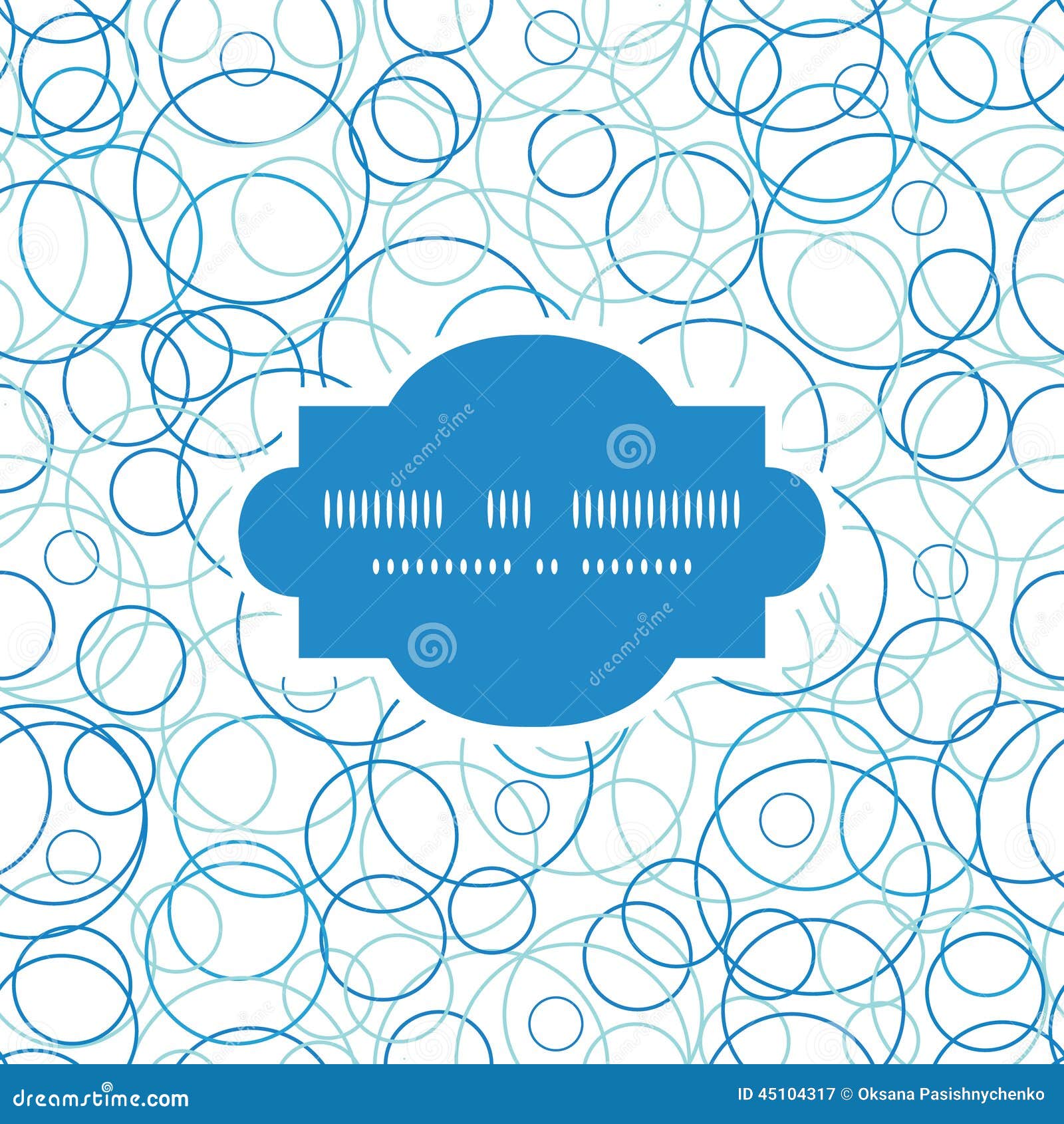 Vector Abstract Blue Circles Frame Seamless Stock Vector - Illustration ...