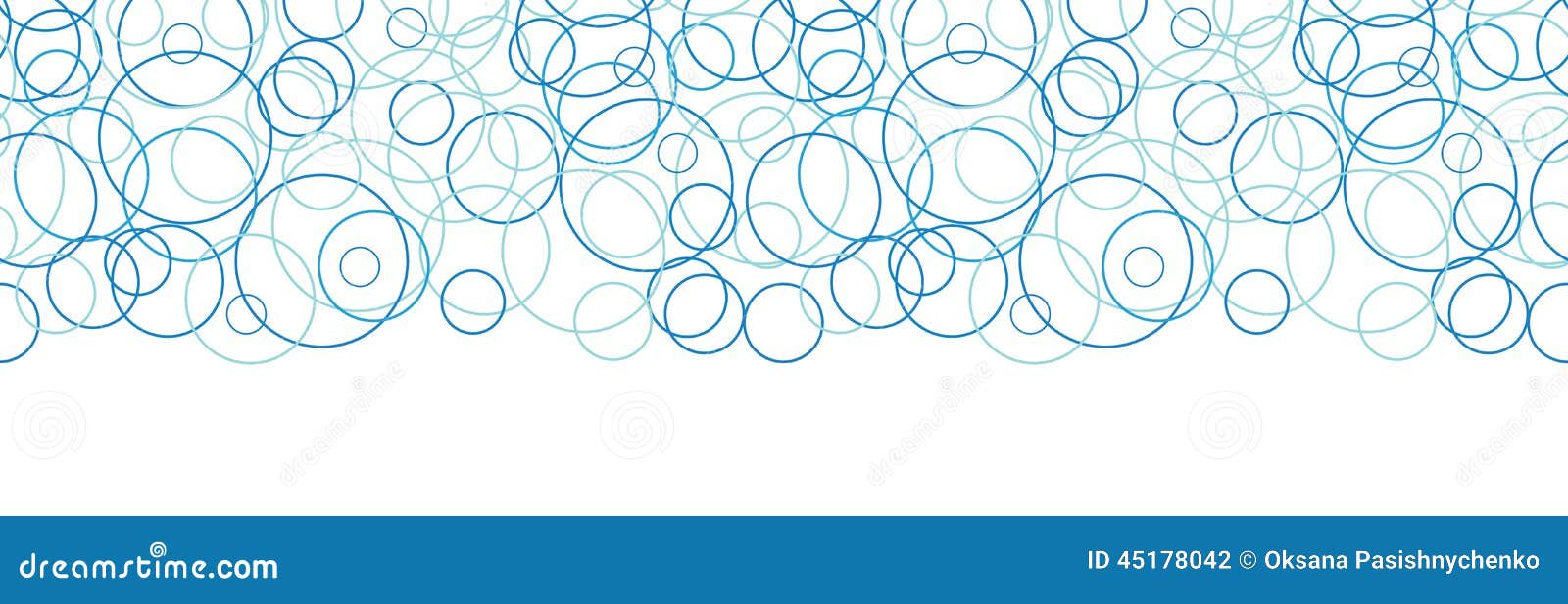 Vector Abstract Blue Circles Horizontal Border Stock Vector ...